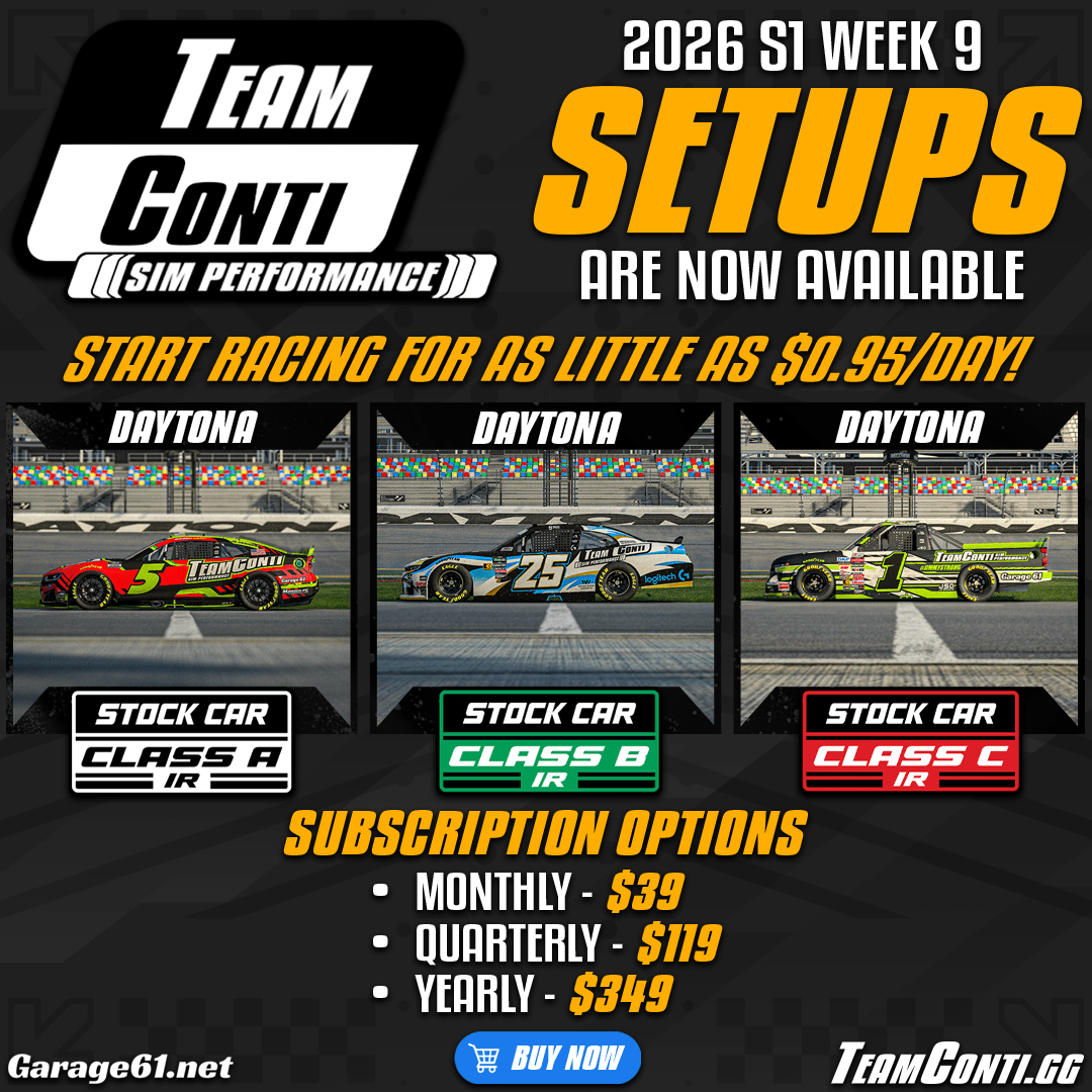 iRacing Daytona 500 Setups are now Available! – Team Conti Sim Performance