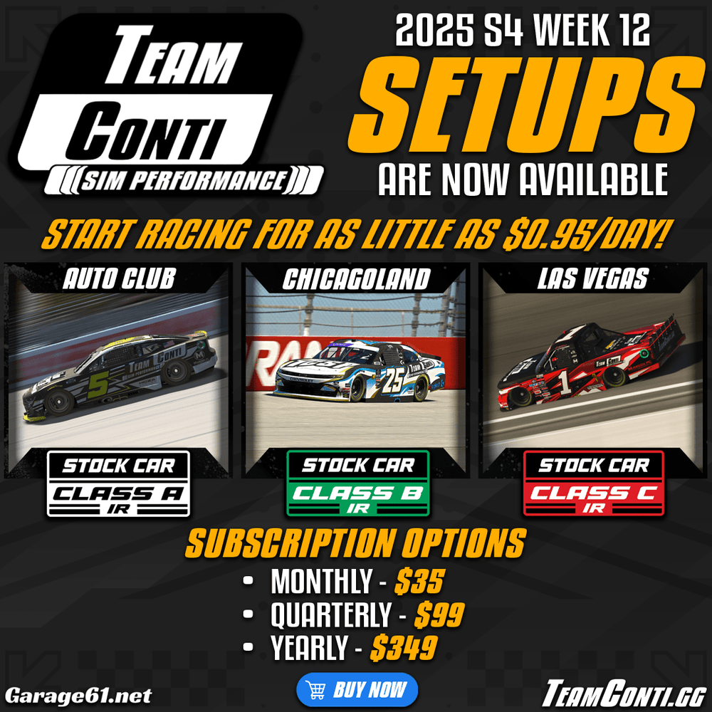 iRacing & NASCAR 25 Setup Releases & News – Team Conti Sim Performance
