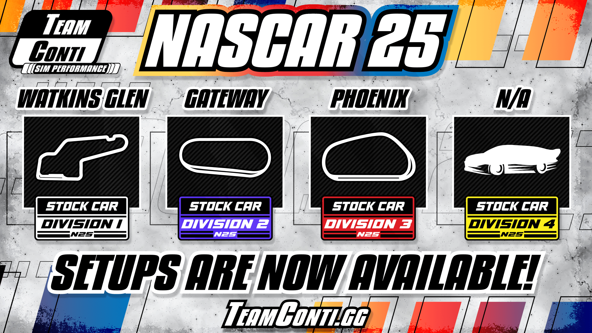 NASCAR 25 Setup Release by TCSP: Wave 15 – Team Conti Sim Performance
