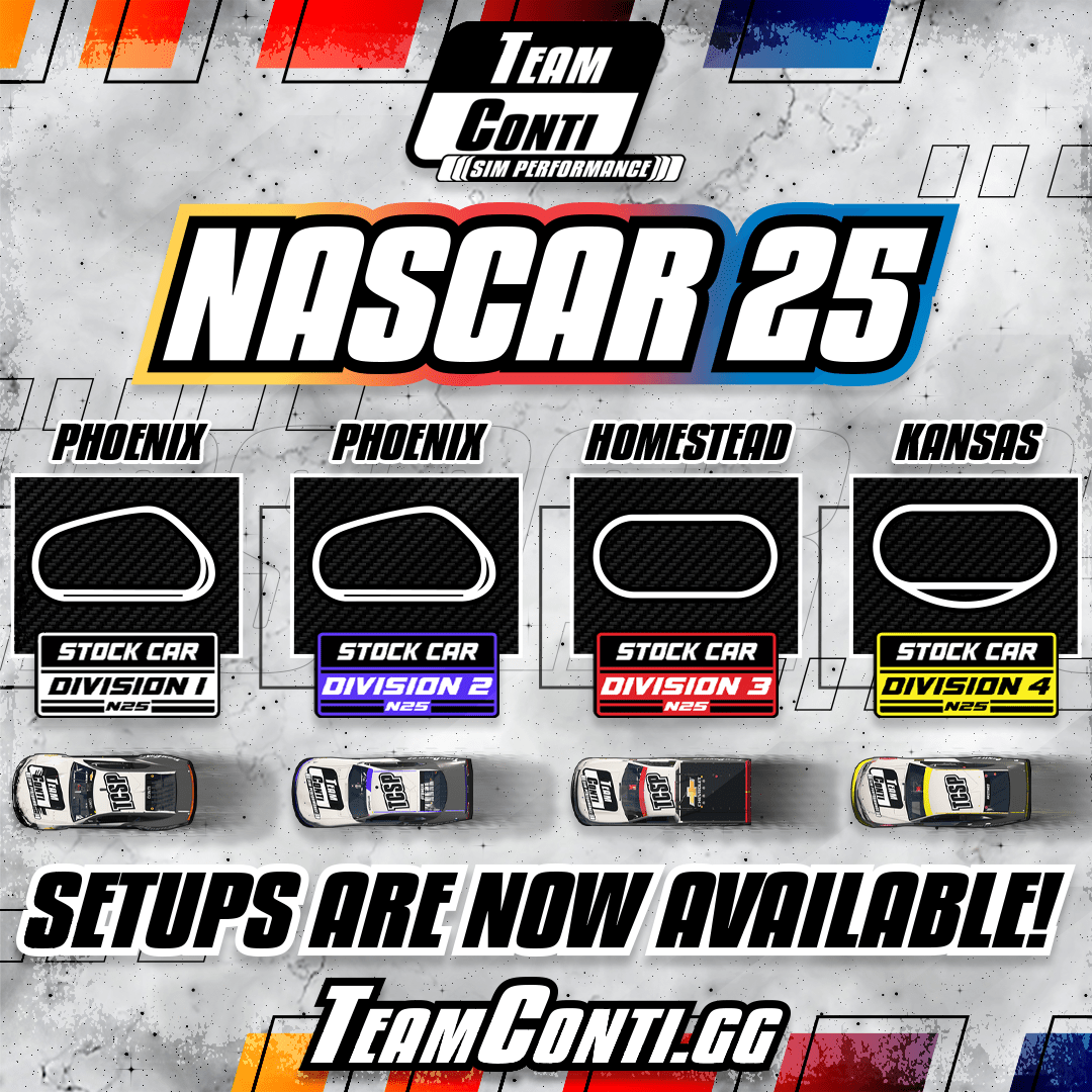 NASCAR 25 Setup Release by TCSP: Wave 4 – Team Conti Sim Performance