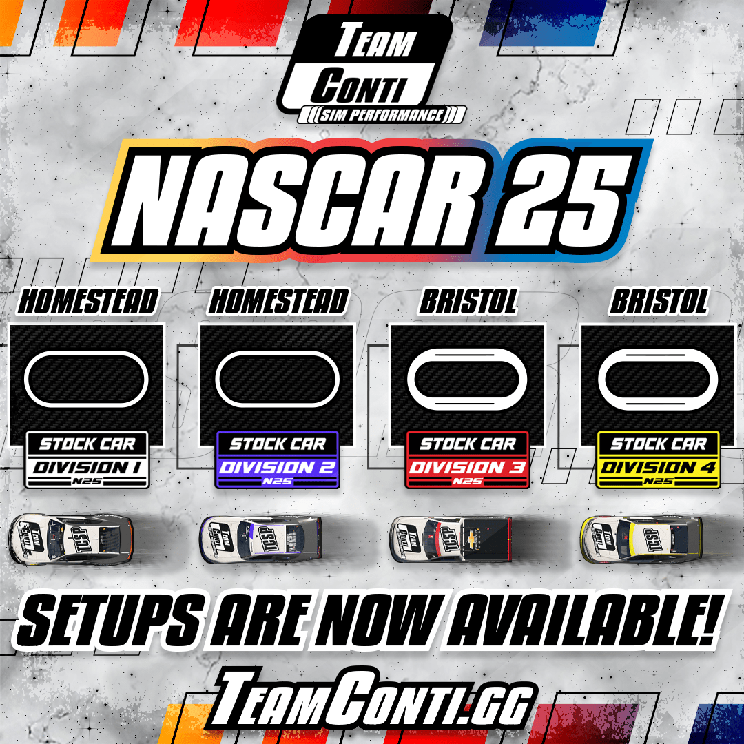 NASCAR 25 Setup Release by TCSP: Wave 6+ – Team Conti Sim Performance