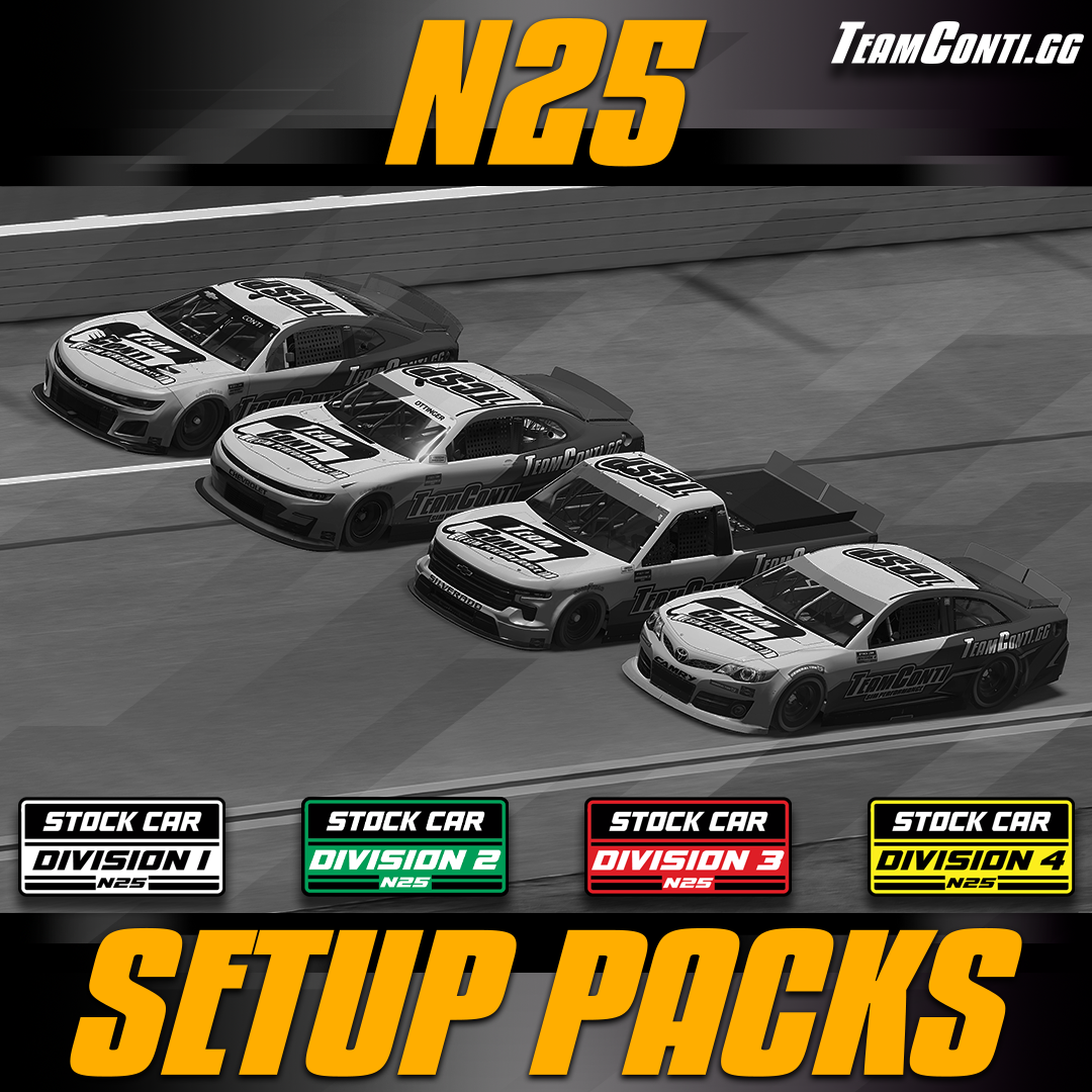 NASCAR 25 Setup Packs – Team Conti Sim Performance