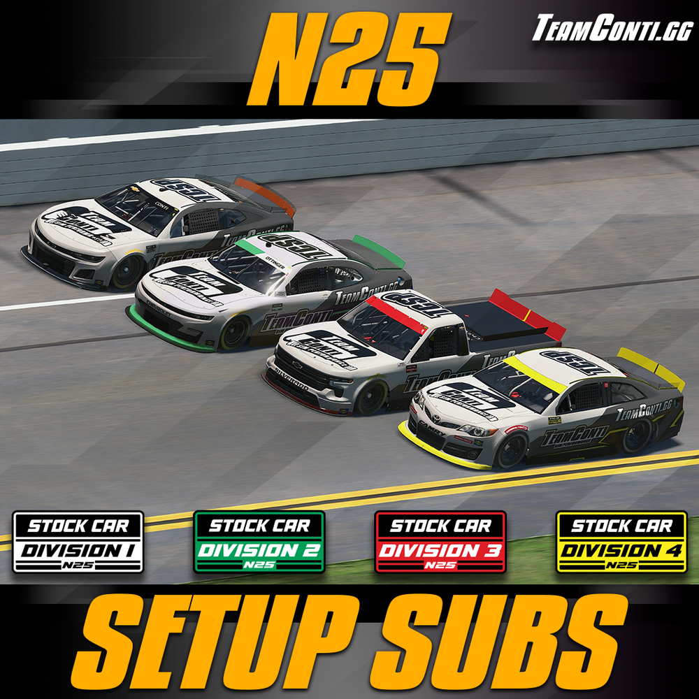 NASCAR 25 Quick Adjustment Guide – Team Conti Sim Performance