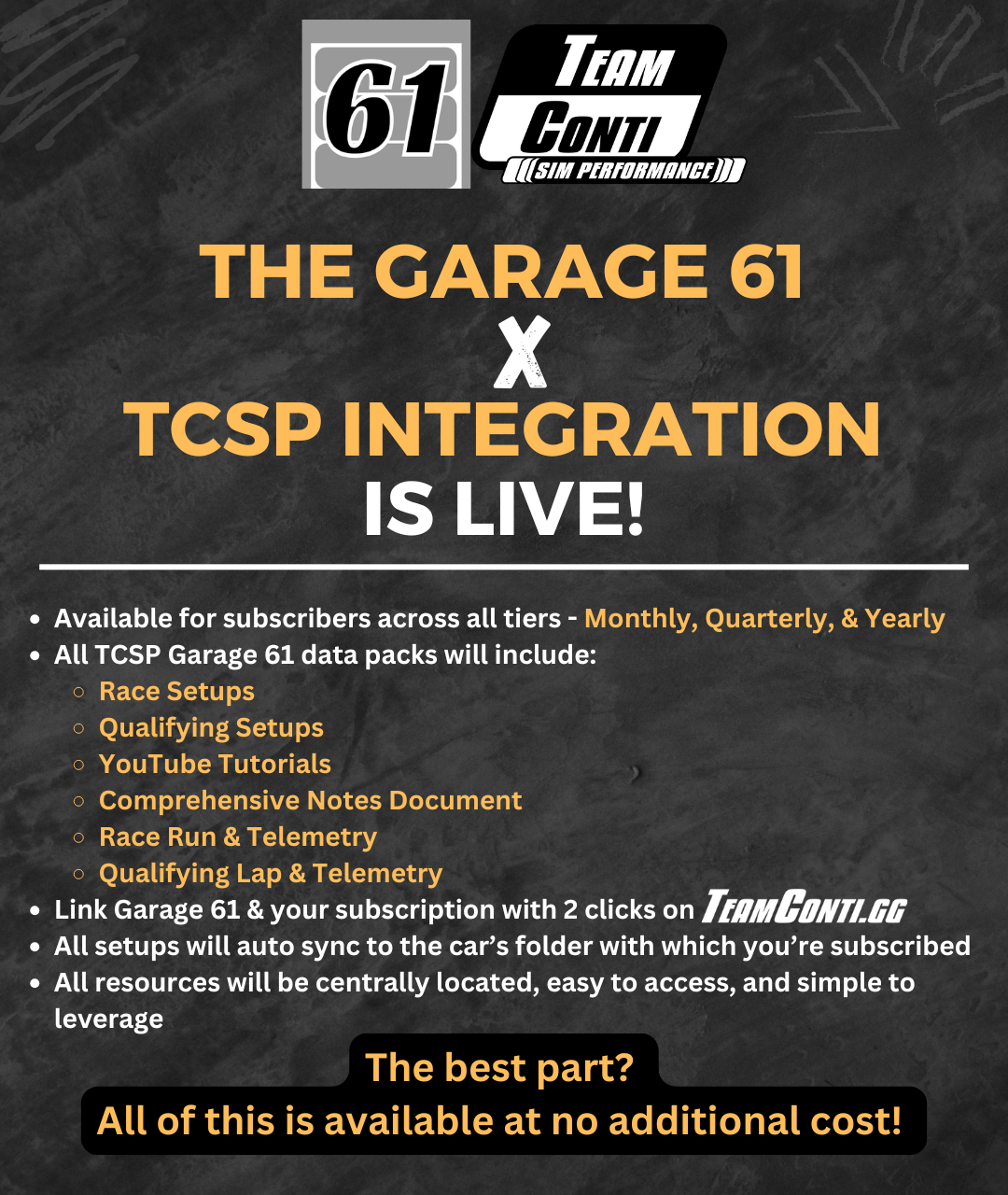 The TCSP x Garage 61 Partnership – Team Conti Sim Performance