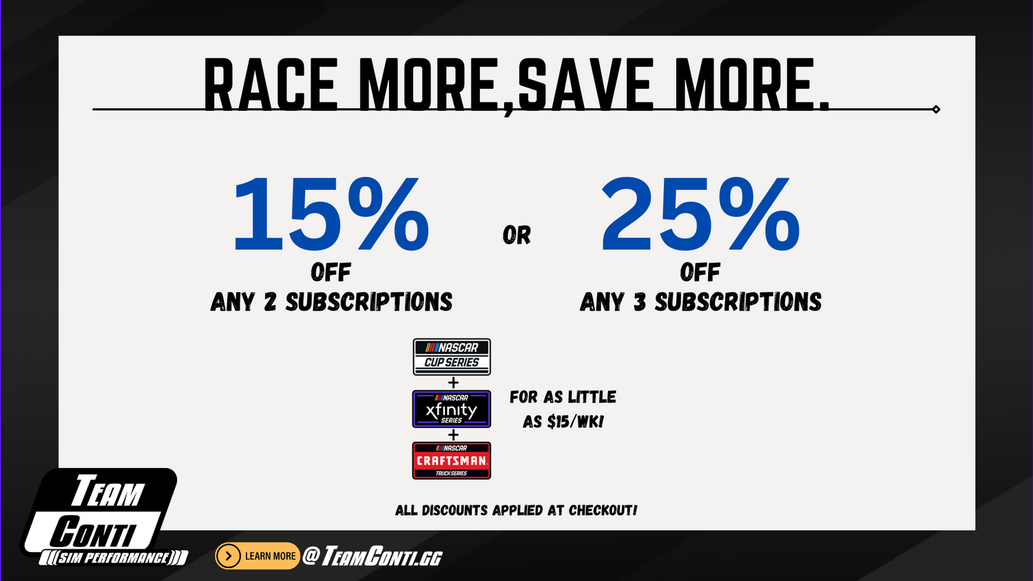 iRacing Oval Setup Subscriptions – Team Conti Sim Performance